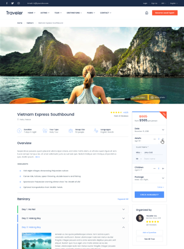 Traveler - #1 BOOKING WORDPRESS THEME