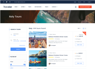 Traveler - #1 BOOKING WORDPRESS THEME