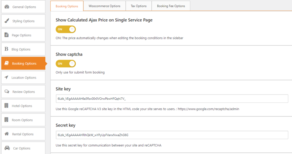 Booking Options | TRAVELER THEME