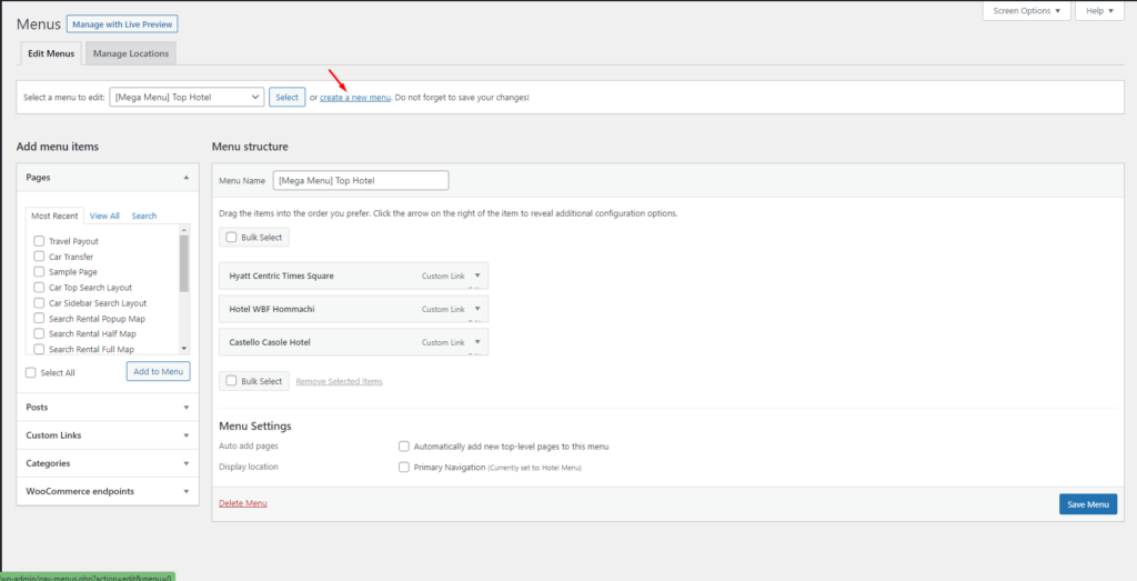 How to edit mega menu? | TRAVELER THEME