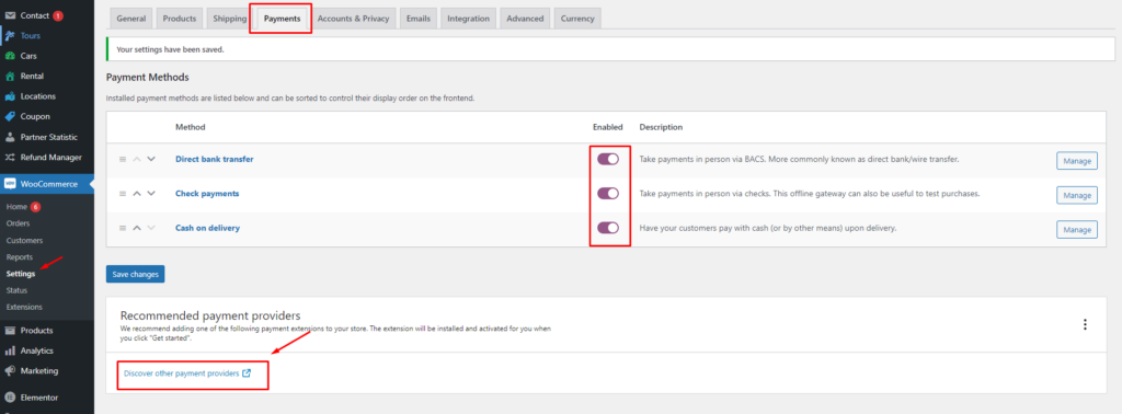 How to set up checkout options and payment methods? | TRAVELER THEME